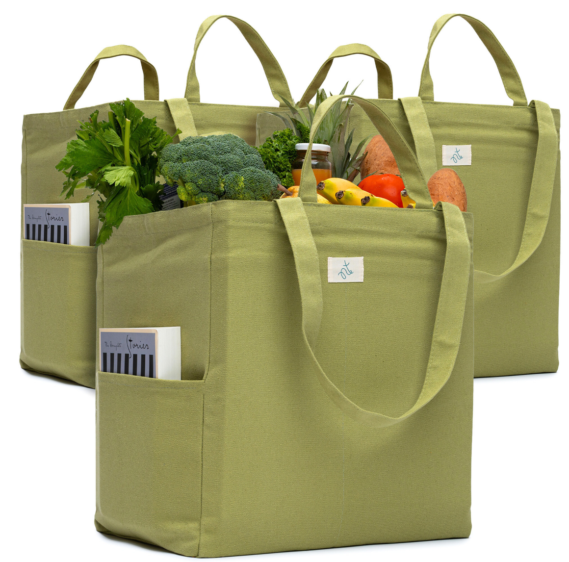 100% Cotton 12Oz Canvas Reusable Grocery Bags - Nook Theory – nooktheory